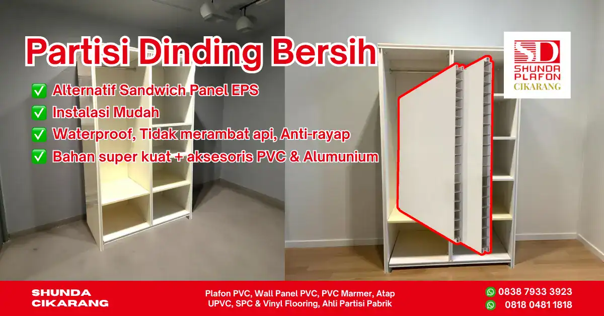 Partisi Dinding Bersih PVC Alternatif Baru Sandwich Panel